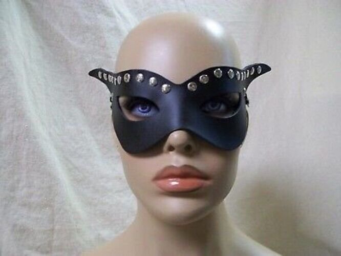 Sexy Black Studded Bad Girl Mask Harley Quinn Comic Villain Roleplay ...