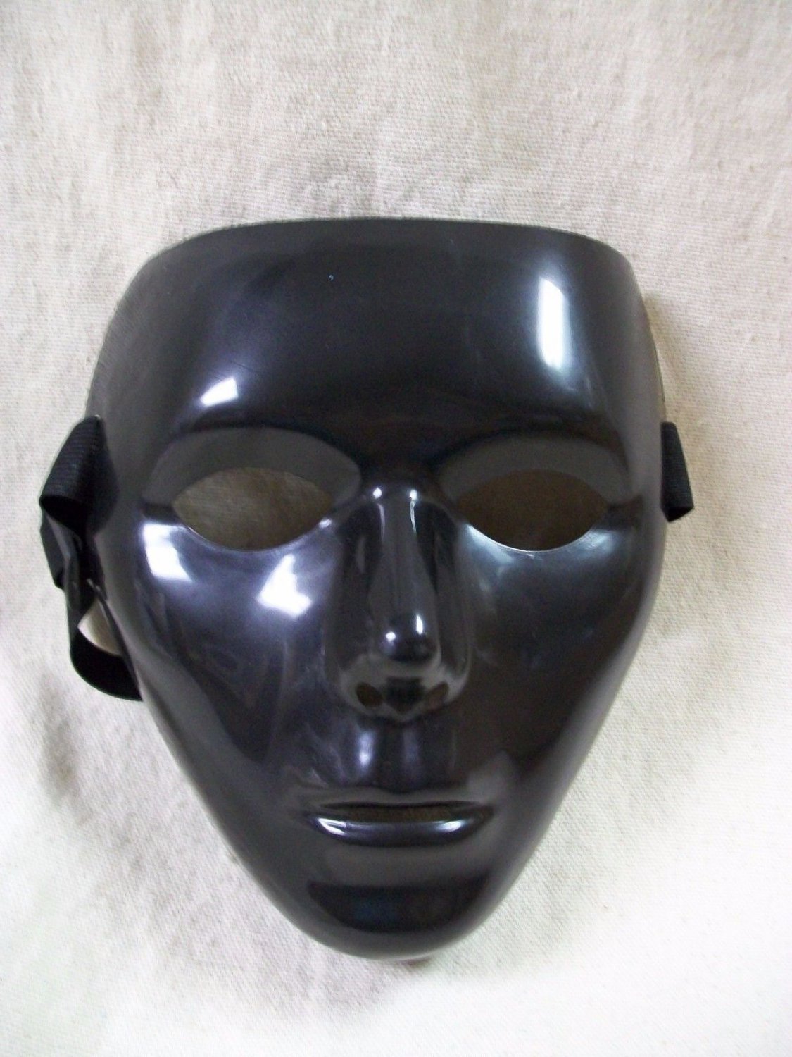 Black Blank Face Costume Mask Unisex Purge Grim Faceless Stalker Creep ...