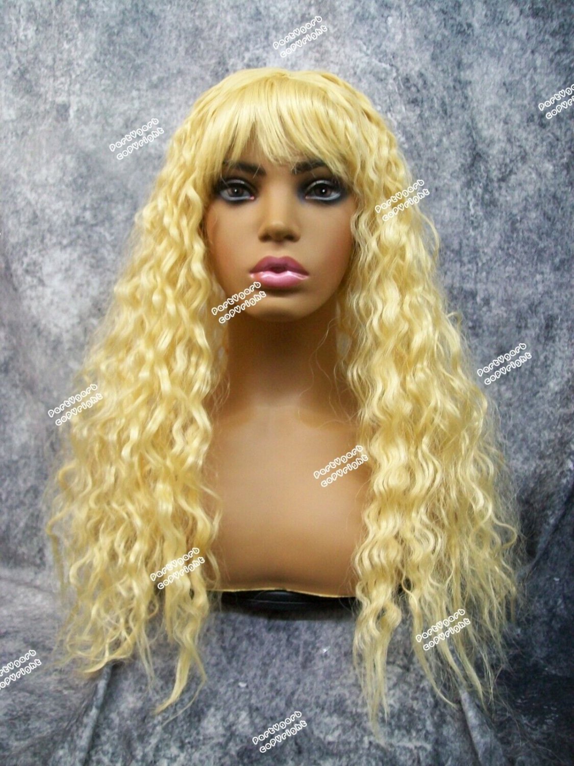 Yellowish Blonde Creepy Doll Costume Wig Messy Crimped Ghost Witch ...