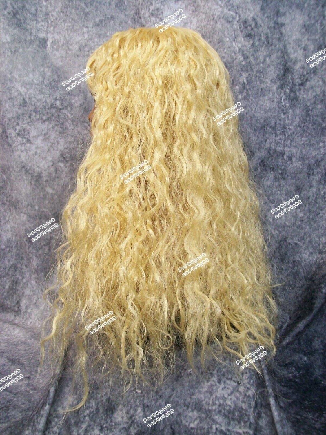 Yellowish Blonde Creepy Doll Costume Wig Messy Crimped Ghost Witch ...