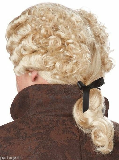 Blonde 18th Century Peruke Wig Colonial Man Historical President Judge ...