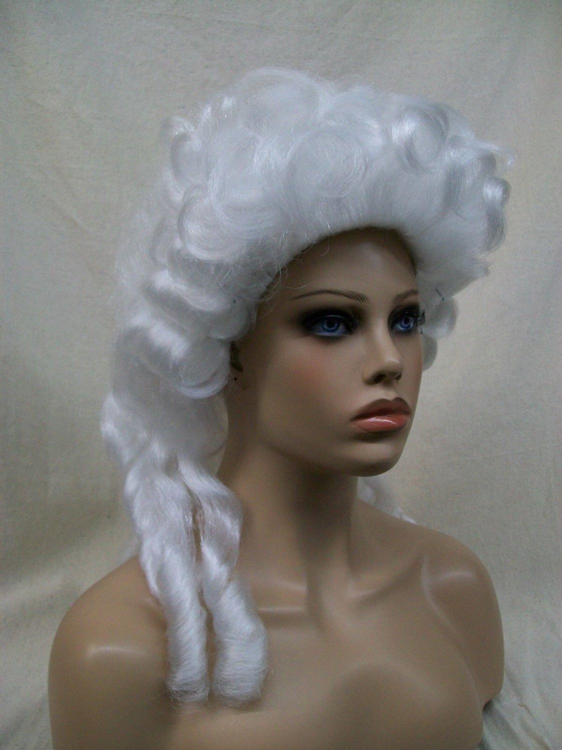 White Baroque Wig Marie Antoinette Colonial Victorian Lady Dame ...
