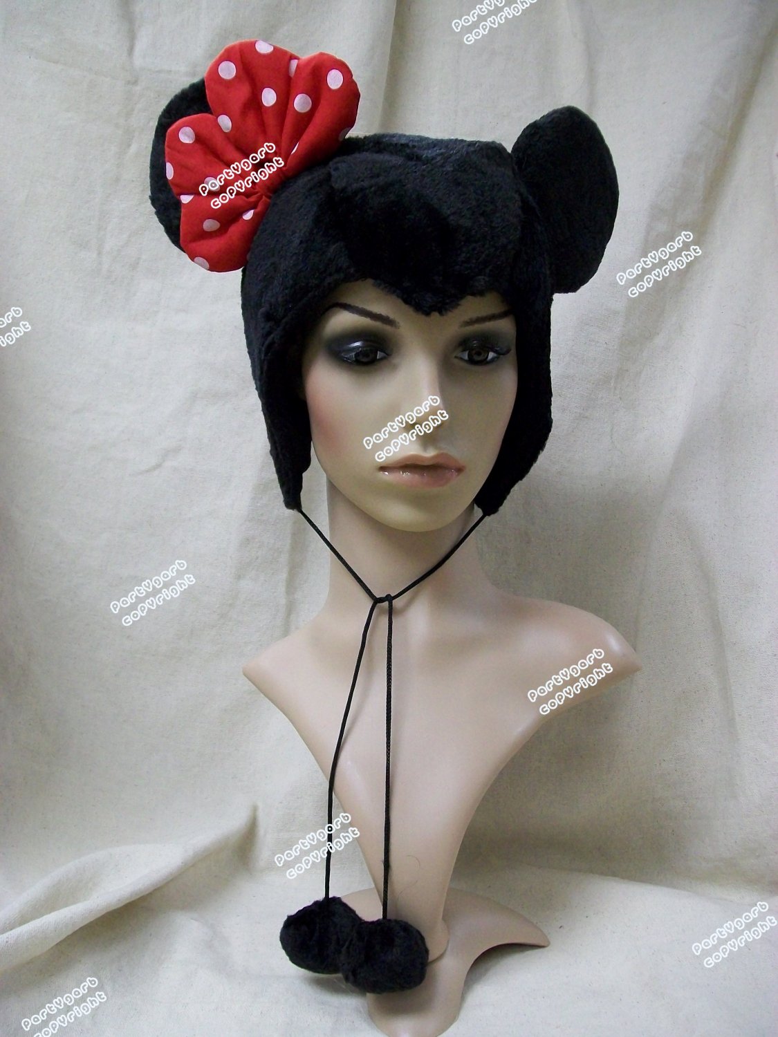 Fun Licensed Disney Minnie Mouse Hoodie Hat with Ears & Bow Costume ...