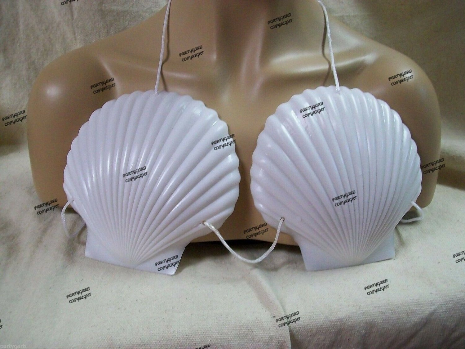 White SeaShell Bra Sea Shell Bikini Top Hawaiian Luau Island Hula ...