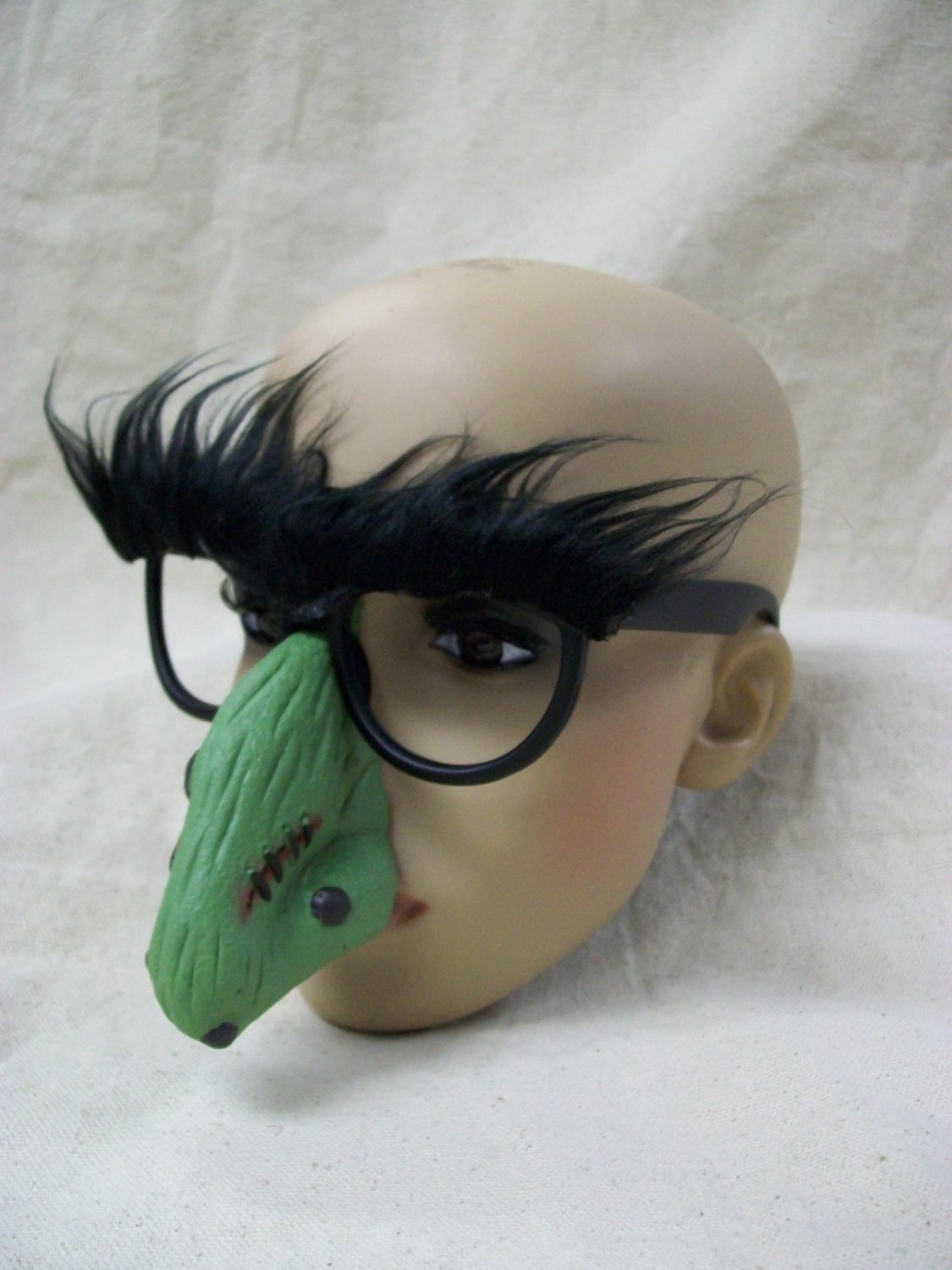 Goofy Frankenstein Monster Green Nose Costume Glasses Brows Unibrow ...