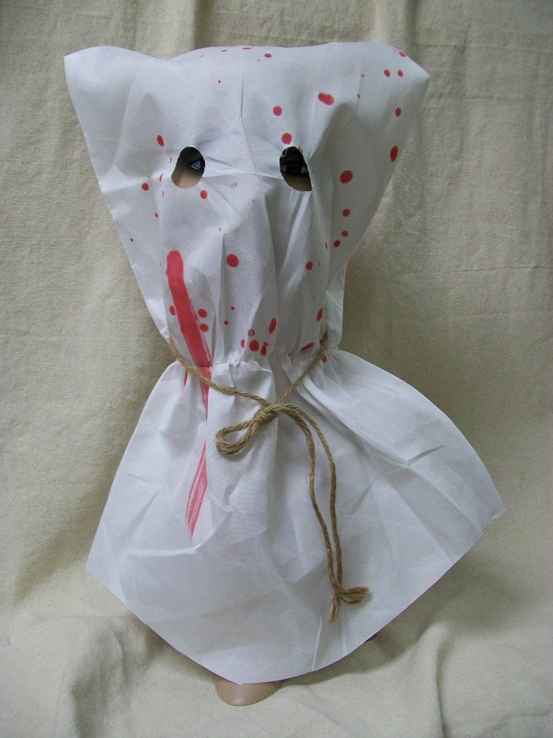 Bloody Horror Sack Hood Mask Blood Stains Splatters Evil Killer Ghost ...