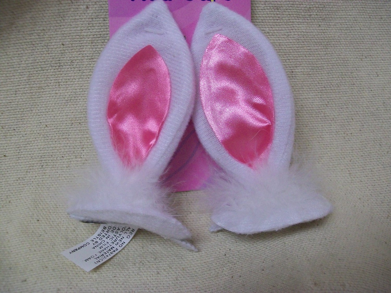 White Pink Bunny Ear Hair Clips Ears Barrettes Adult Child Cosplay ...