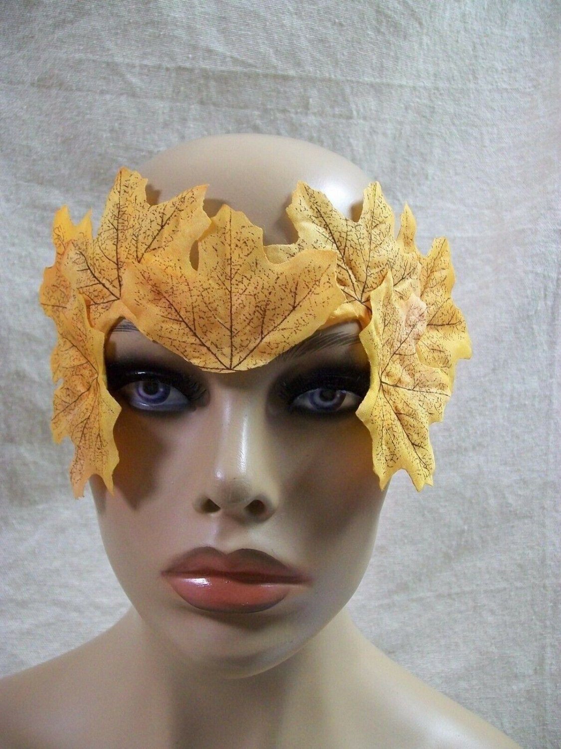 Yellow Leaf Eye Mask Forest Nymph Masquerade Mother Nature Dryad Autumn ...