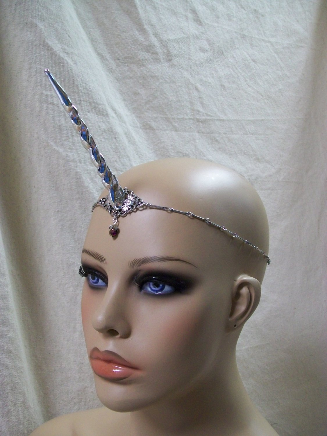 Silver Unicorn Horn Headband Fantasy Mythical Legendary Magical Woodland Goddess