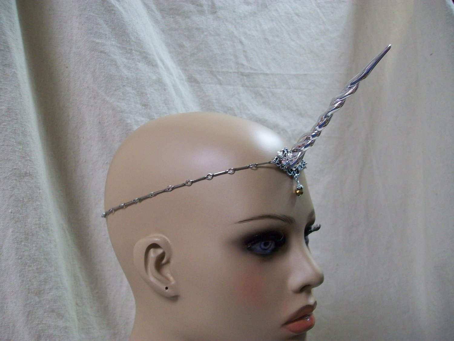 Silver Unicorn Horn Headband Fantasy Mythical Legendary Magical ...