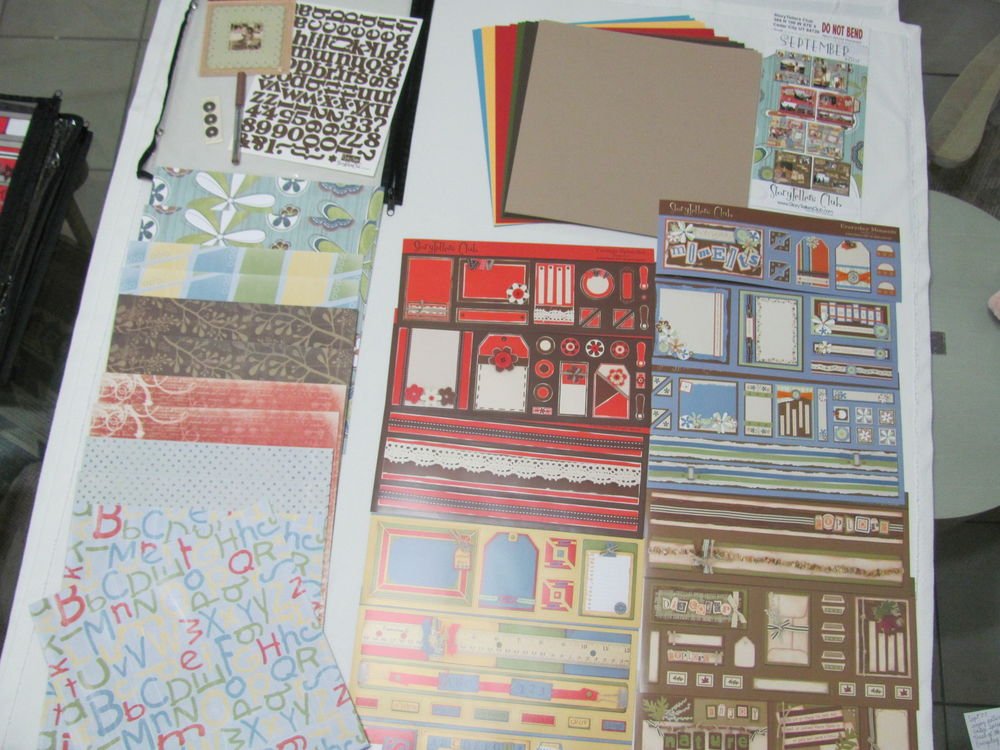 12X12 SCRAPBOOK KIT, 24 CARDSTOCK,STICKERS,DIE CUTS, STORYTELLERS CLUB ...