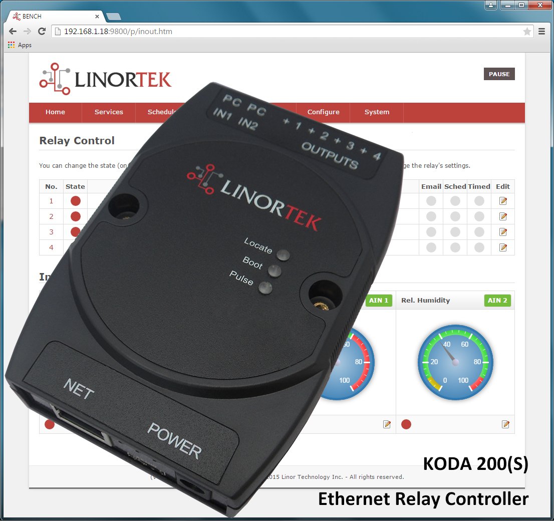 KODA 200 TCP/IP Web Relay Ethernet I/O Remote Monitoring Controller Email Alerts POE Enabled