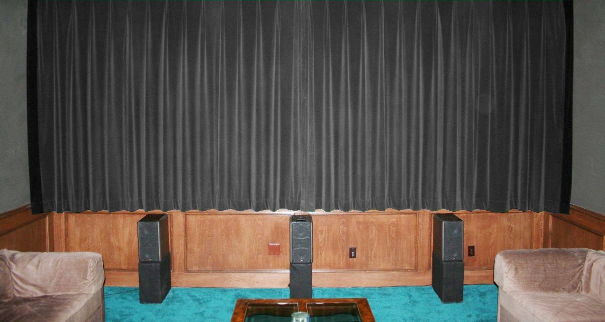 VINTAGE 100% COTTON VELVET BLACKOUT STAGE/THEATRE/STUDIO CURTAIN-STONE ...