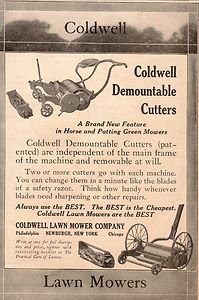 1913 Coldwell Lawn Mowers Gardening Vintage Ad