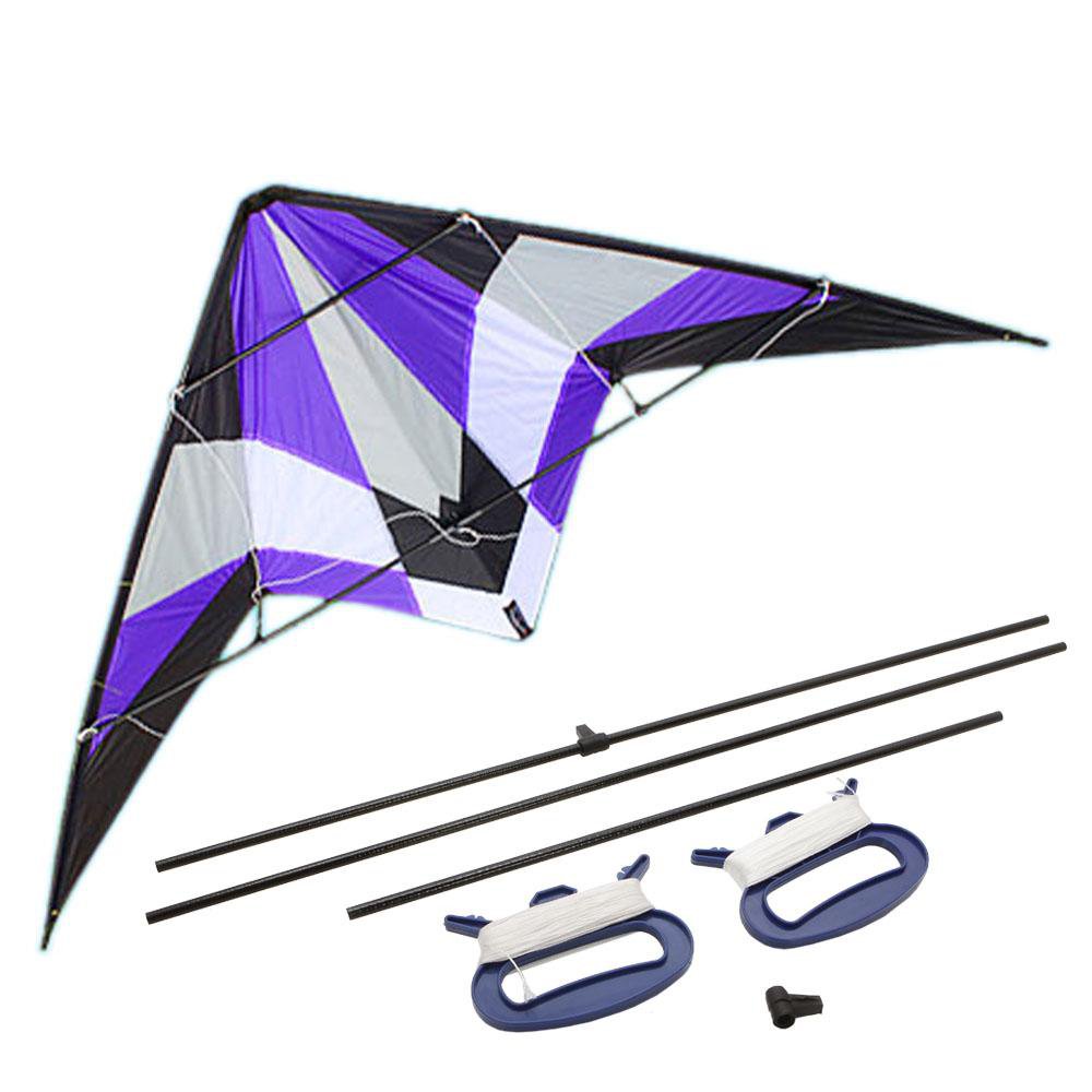 Purple 71" Delta Stunt Kite Dual Line Large Wing Span Prism Delta ...