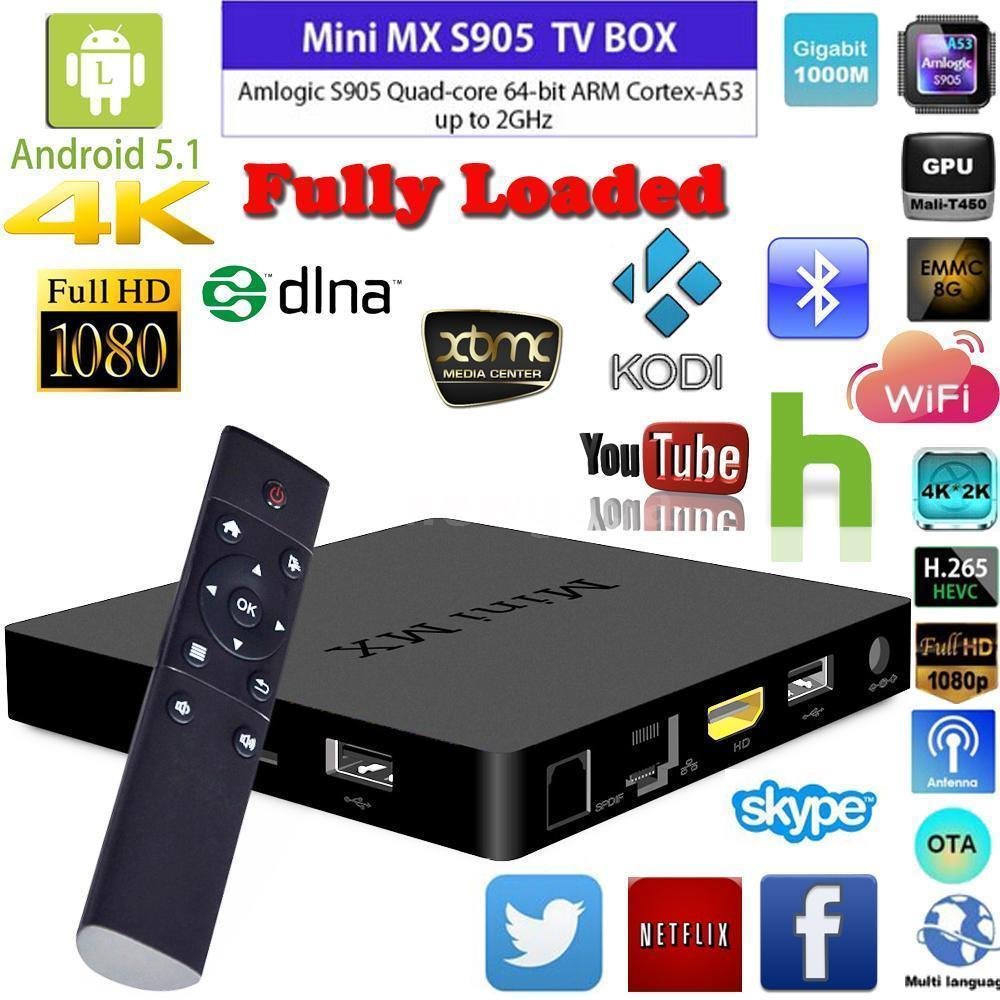 Mini MX Android TV Box With Keyboard Kodi 16.0 Jarvis Penta Core ...