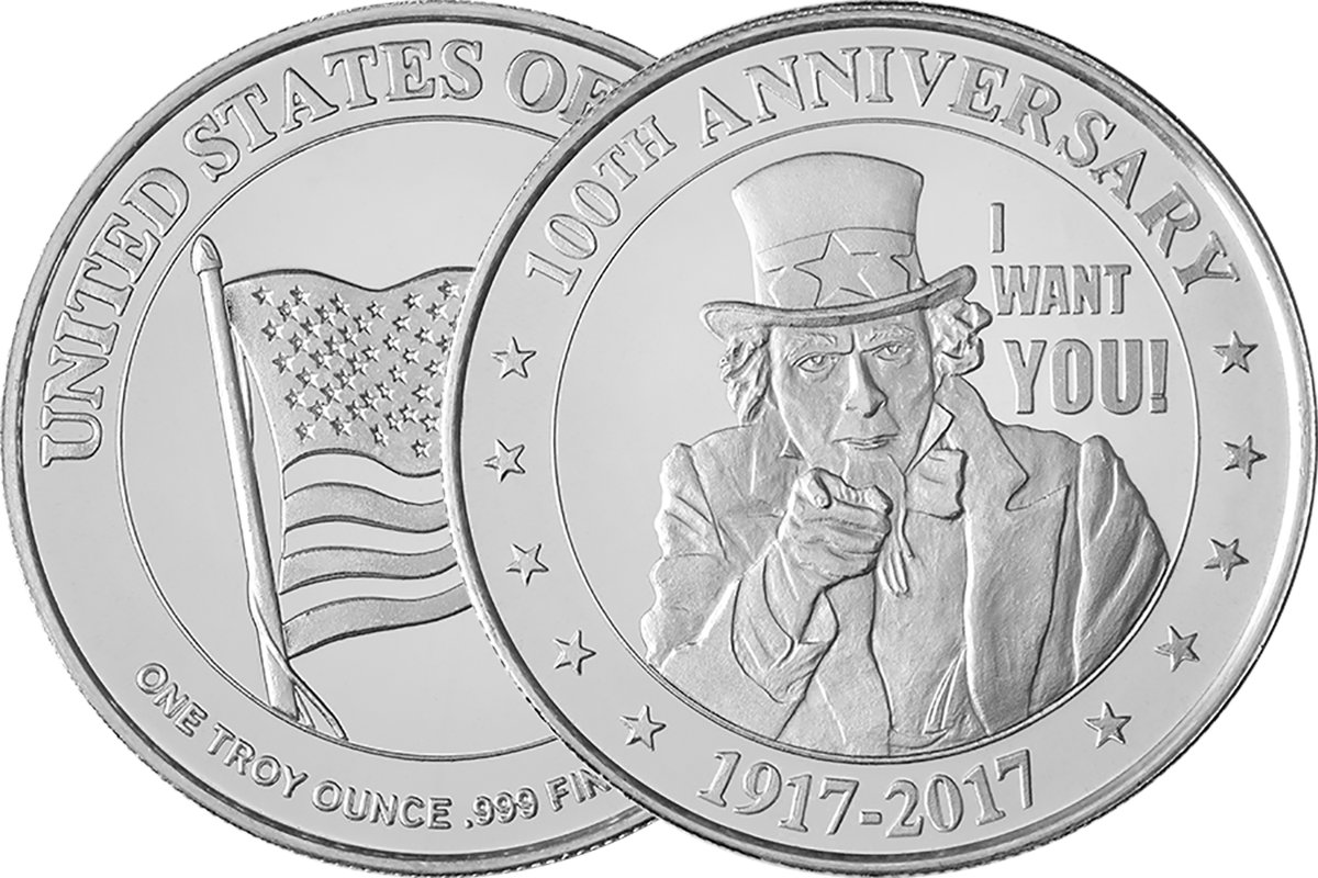 1 oz "I Want You" Uncle Sam Silver Round