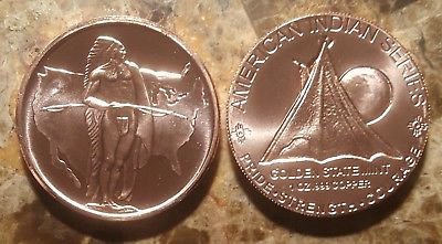 1 oz Copper Indian Series #6 Oregon Trail Bullion Round