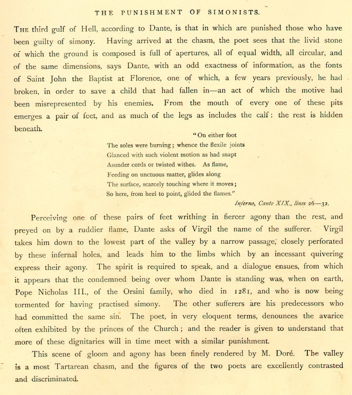 The Punishment of Simonists, Gustave Dore, 126 year old antique engraving