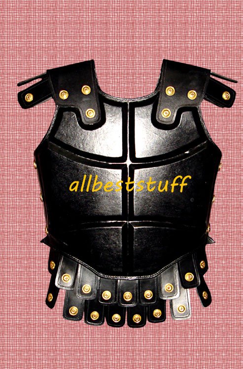 Medieval Leather Breastplate Armor Black Chestplate Body Muscle Armor Black
