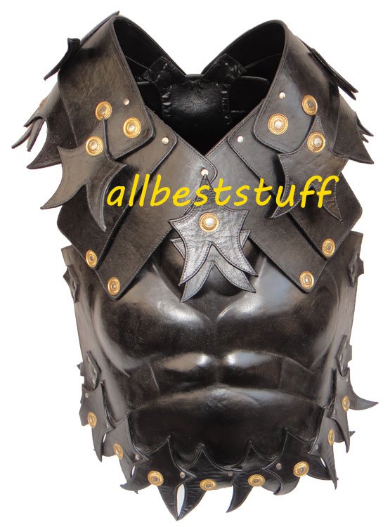 Body Muscle Armor Chestplate Armor Leather Body Armor Black