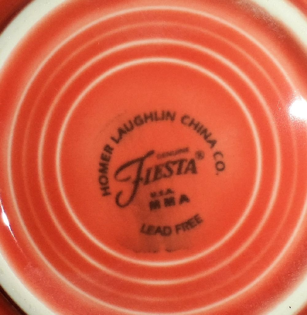 Fiesta Persimmon Flat Cup & Saucer Set 1986 to 2007