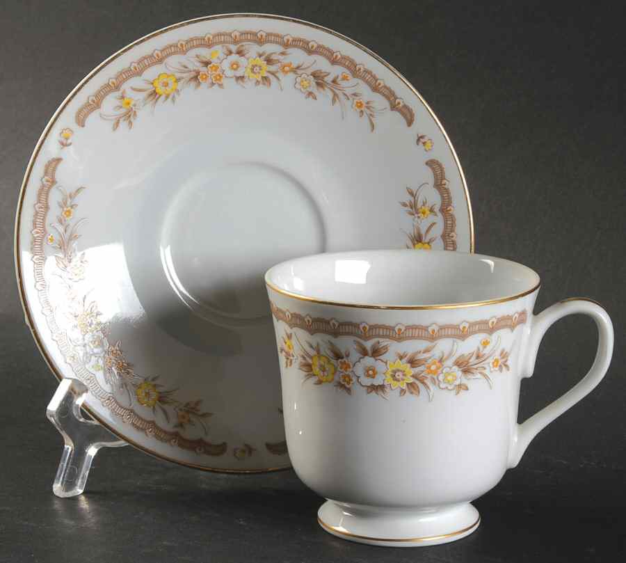 Golden Autumn Footed Cup and Saucer Ecko Japan