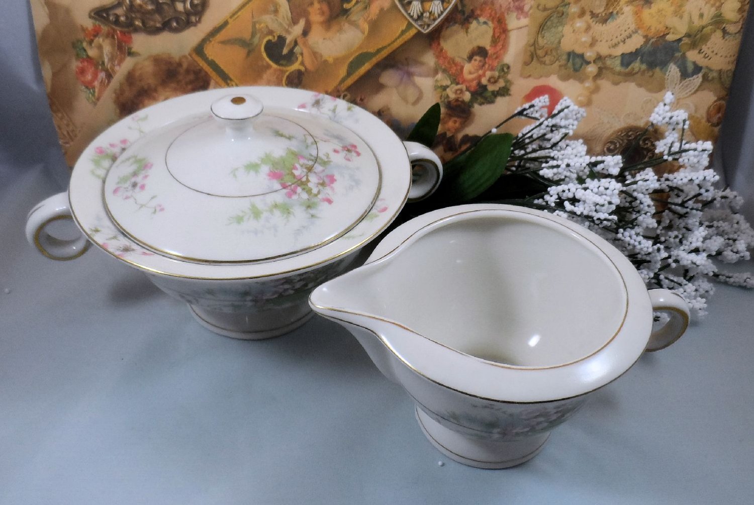 Apple Blossom Pattern Creamer Theodore Haviland USA