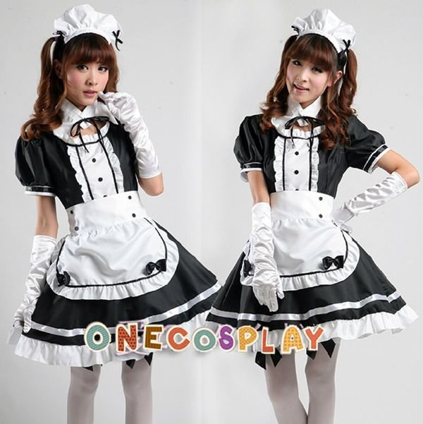 Anime Akihabara Classic Black and White Maid Cosplay Costumes Women ...