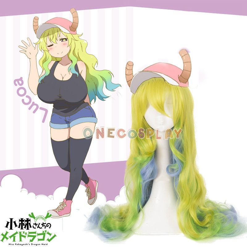 Kobayashi-san Chi no Maid Dragon Wig Lucoa Gradient Color Cosplay Wig