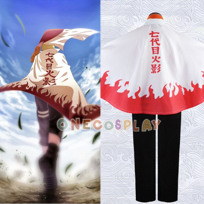 Uzumaki Naruto 7th Hokage Cosplay Costumes + Seventh Hokage Cloak Set ...