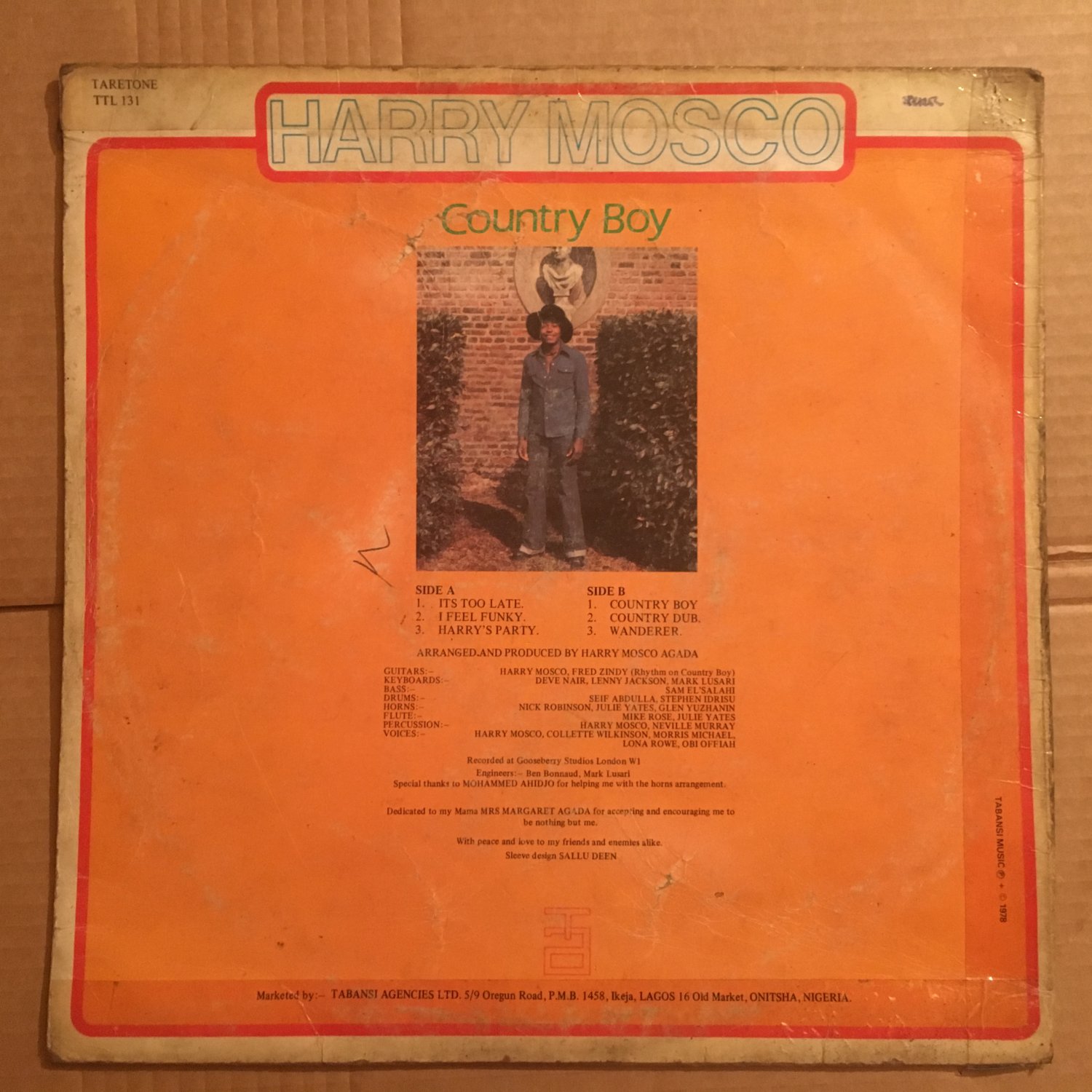 HARRY MOSCO LP country boy NIGERIA AFRO FUNK FUNKEES mp3 LISTEN