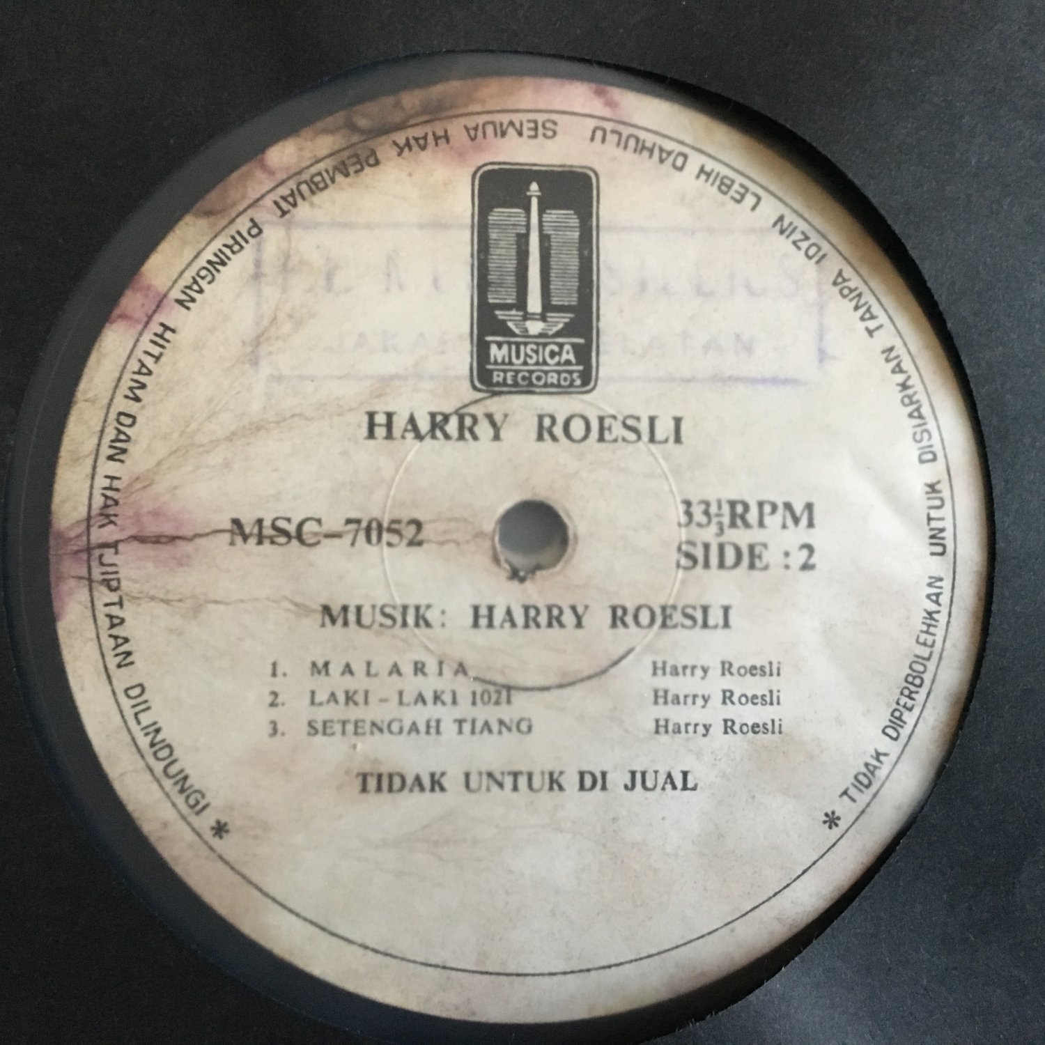 HARRY ROESLI LP L.T.O. RARE INDONESIA PROMO PROG JAZZ FUNK mp3 LISTEN