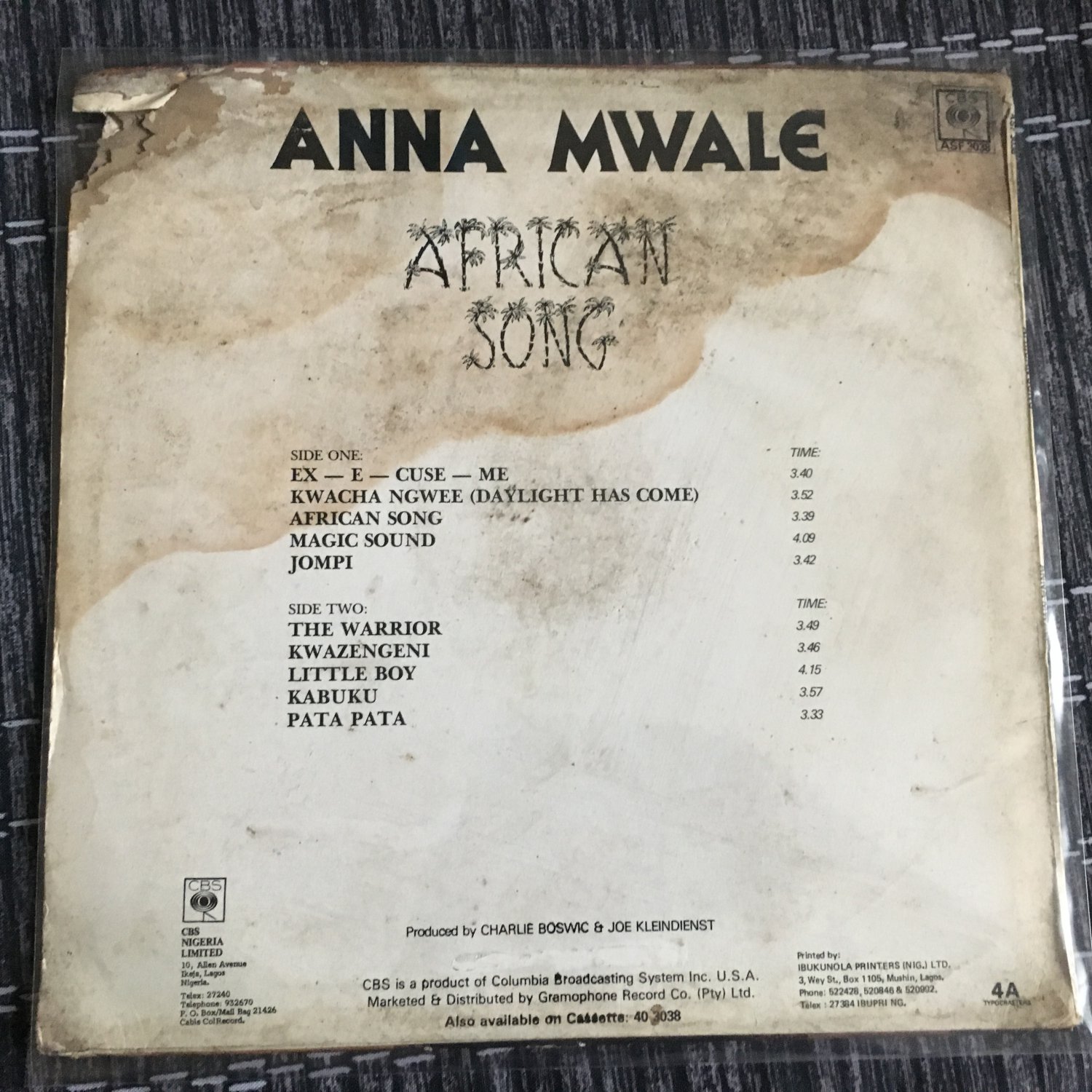 ANNA MWALE LP african song SOUTH AFRICA DISCO mp3 LISTEN
