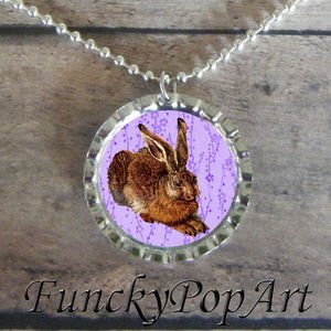 RABBIT Durer HARE Easter BUNNY Pendant Art Necklace