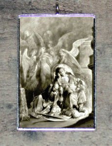 Edgar Allan Poe Dore Lenore RAVEN art frame PENDANT ornament 4 necklace