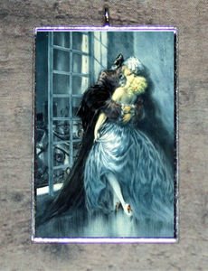 ROCOCO KISS a la Marie Antoinette art frame PENDANT ornament 4 necklace