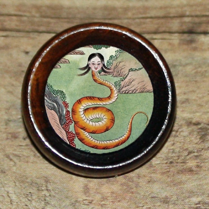 NUWA First Empress of China Snake goddess Art Tie Tack or Ring or ...