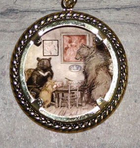 Goldilocks & THREE BEARS Rackham Art Large Ornament Frame Pendant 4 ...