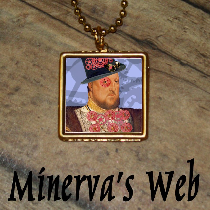 STEAMPUNK Tudor King HENRY VIII Pendant Art Necklace by Minervas-Web