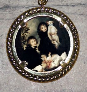 ROCOCO FAMILY PORTRAIT baby altered Art Large Ornament Frame Pendant 4 ...