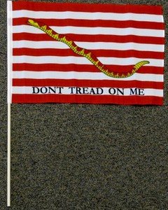 First Naval Jack Stick Flag 12x18 inches 1st Navy Don't Tread on Me ...