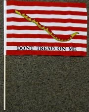 First Naval Jack Stick Flag 12x18 inches 1st Navy Don't Tread on Me ...