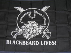 Blackbeard Lives Flag 3x5 feet Pirate banner Jolly Roger swords new