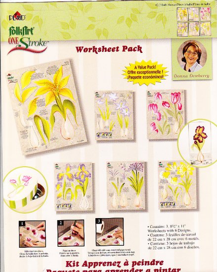 Donna Dewberry 6 Pattern Value Worksheet Pack One Stroke