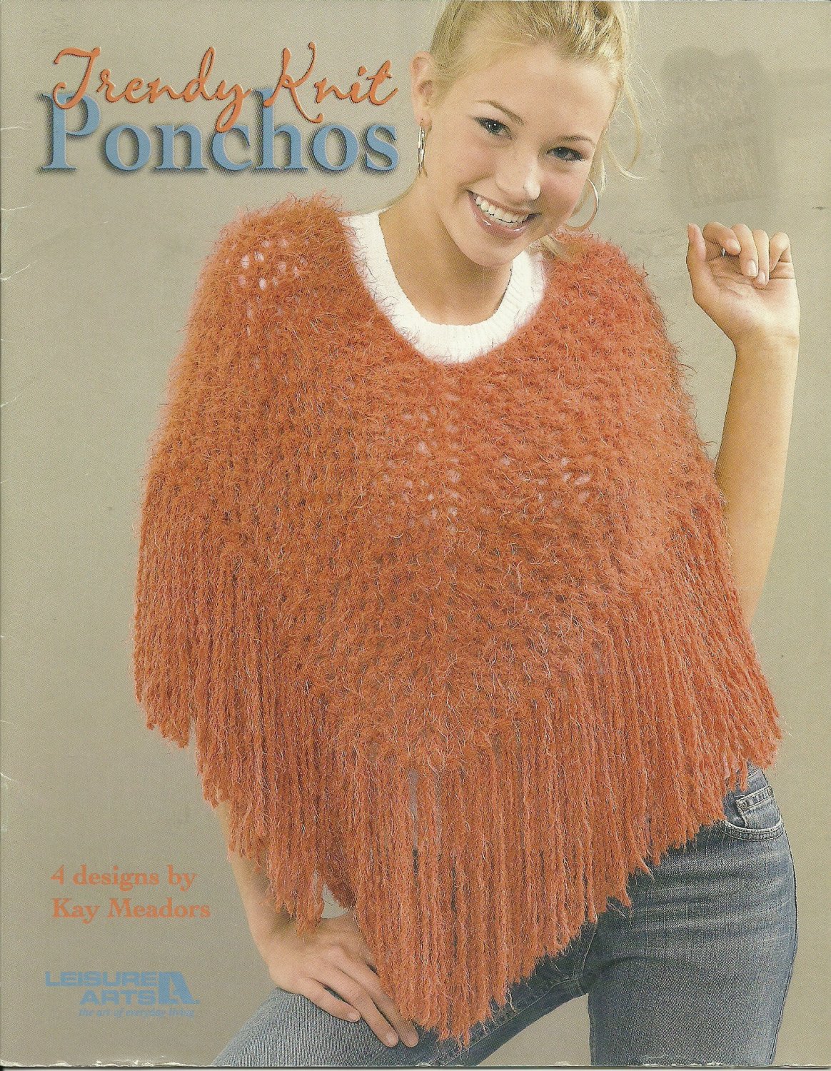 ** 4 * Trendy Knit PONCHO Patterns - Bulky Weight & Worsted Weight Yarns