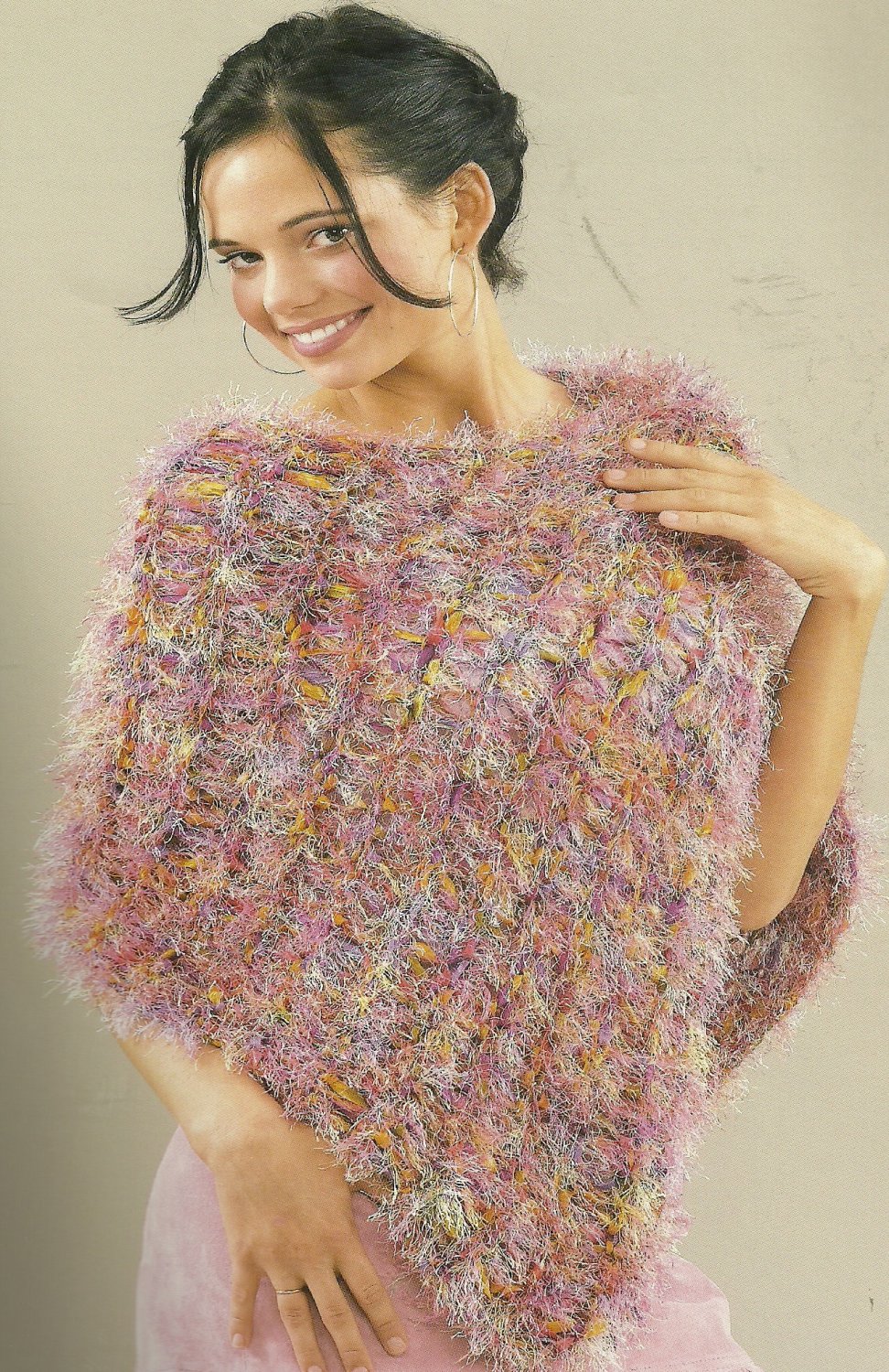 ** 4 * Trendy Knit PONCHO Patterns - Bulky Weight & Worsted Weight Yarns
