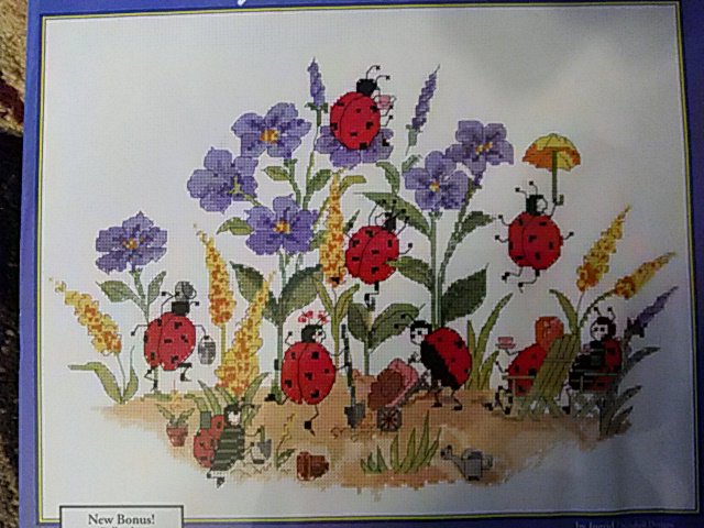 ** Cross Stitch Kit LADYBUG GARDENERS Candamar Designs