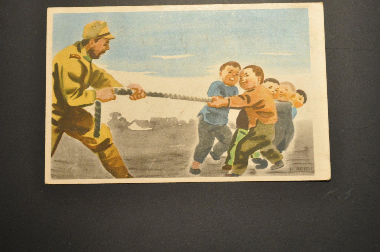 Japanese WWII Propaganda Military Postcard mailed with censored seal
