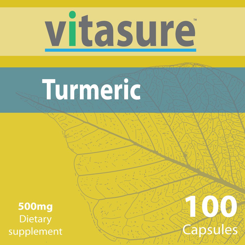 Vitasure's Turmeric 500mg 100 VEGAN capsules - LOWERS CHOLESTEROL ...